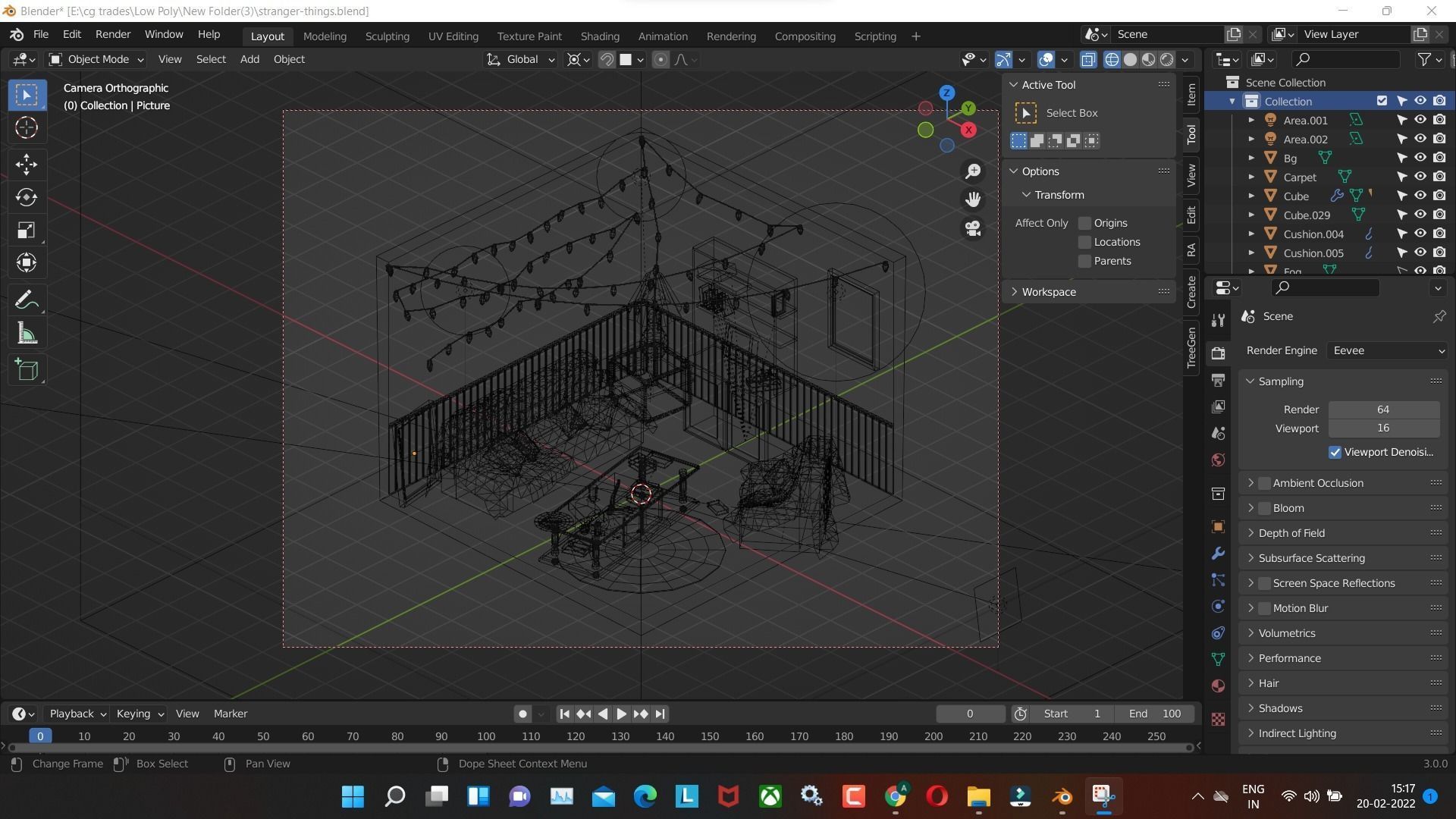 3D model stranger-things low poly model render in blender VR / AR / low ...