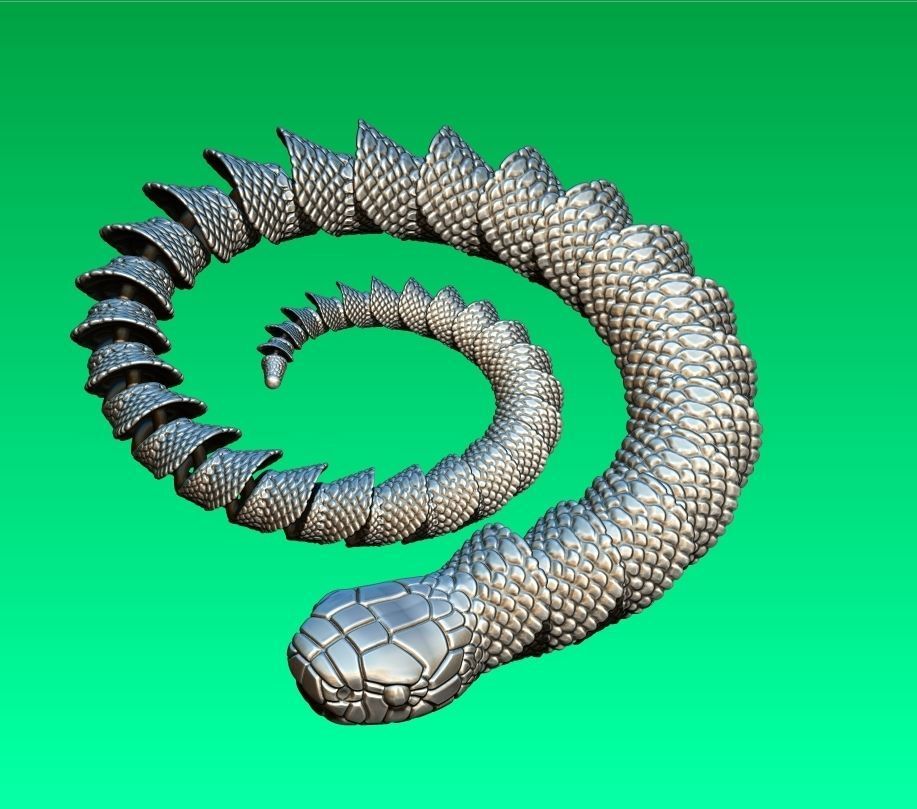 PRINT IN PLACE ARTICULATED SNAKE 3D model 3D printable | CGTrader