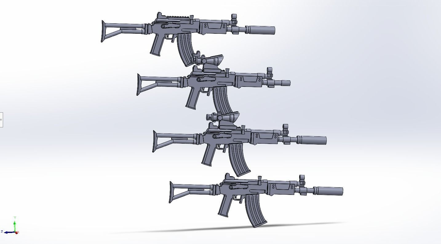 R4-R5-R6 Vector South-African assault rifles 3D model 3D printable ...