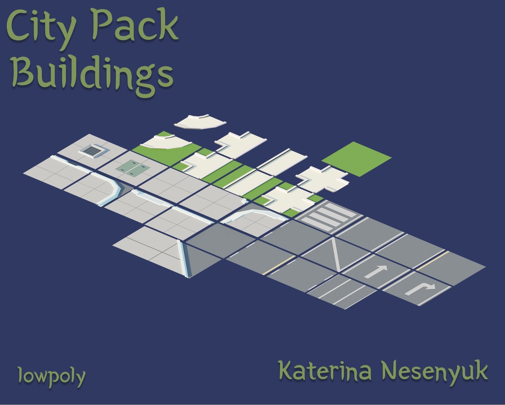 3D model Low Poly City Modular Building Pack Low-poly 3D model VR / AR ...