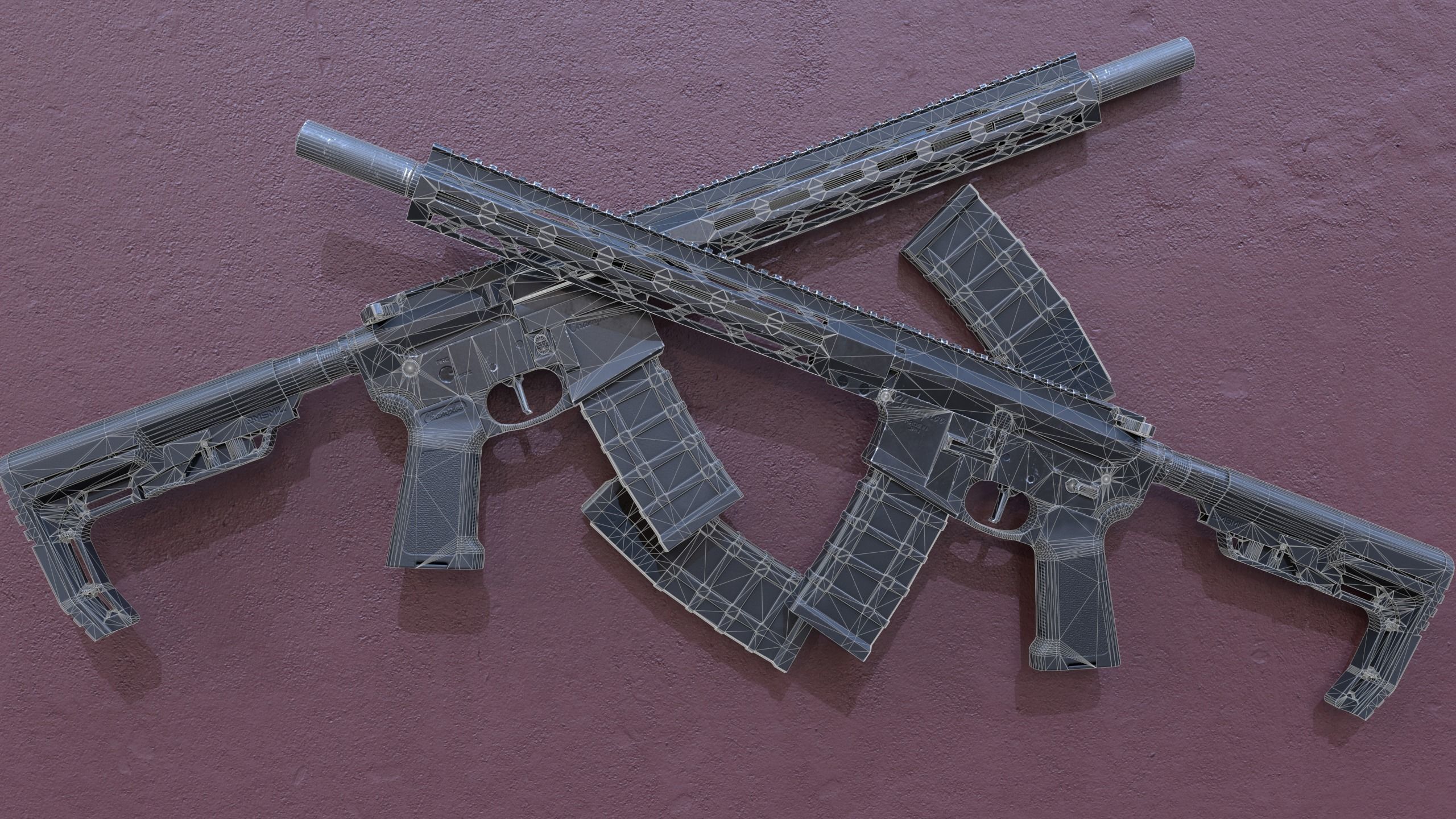 3D model Game Ready Military Rifle AR-15 Low Poly 3D VR / AR / low-poly ...