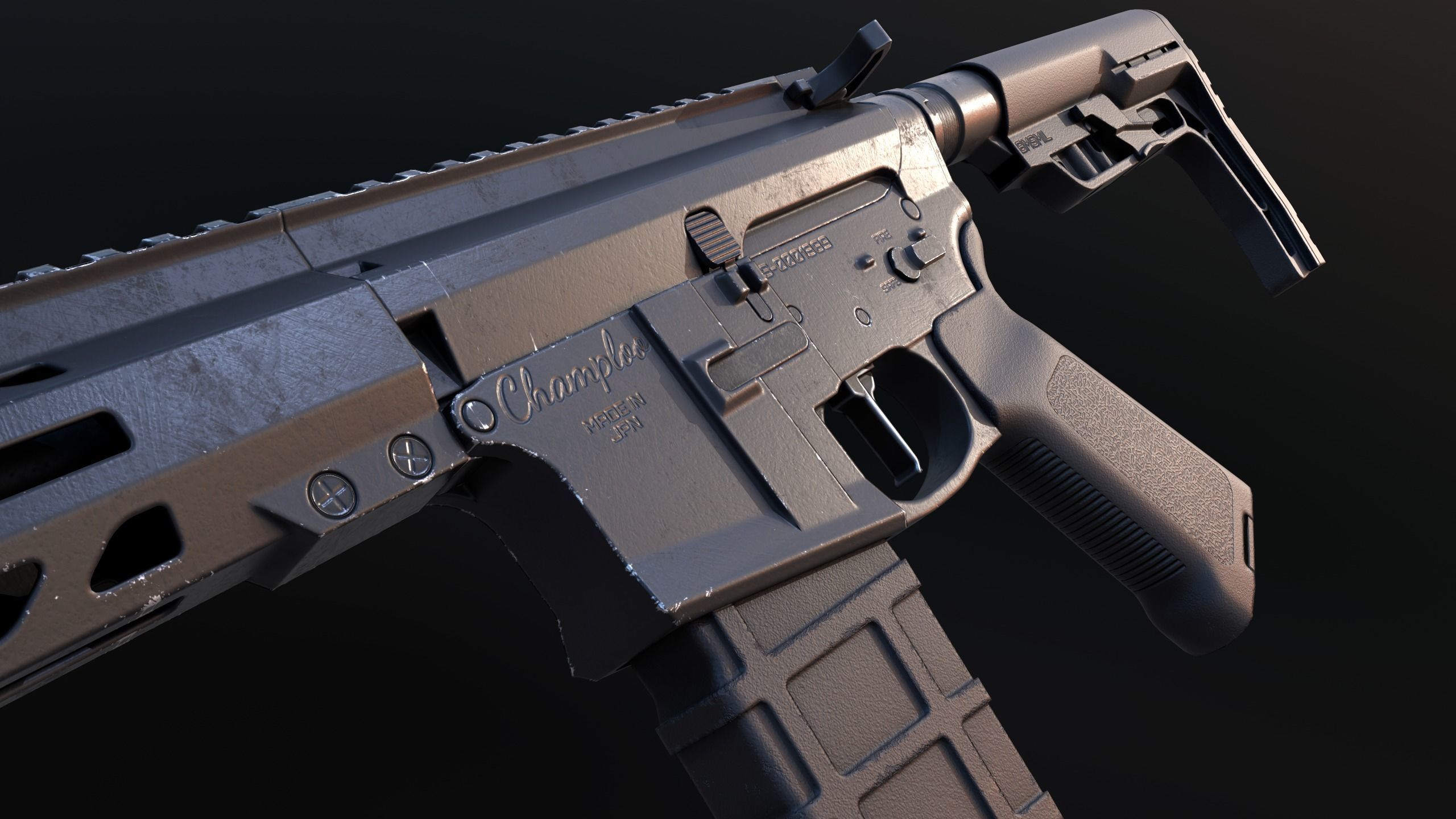 3D model Game Ready Military Rifle AR-15 Low Poly 3D VR / AR / low-poly ...