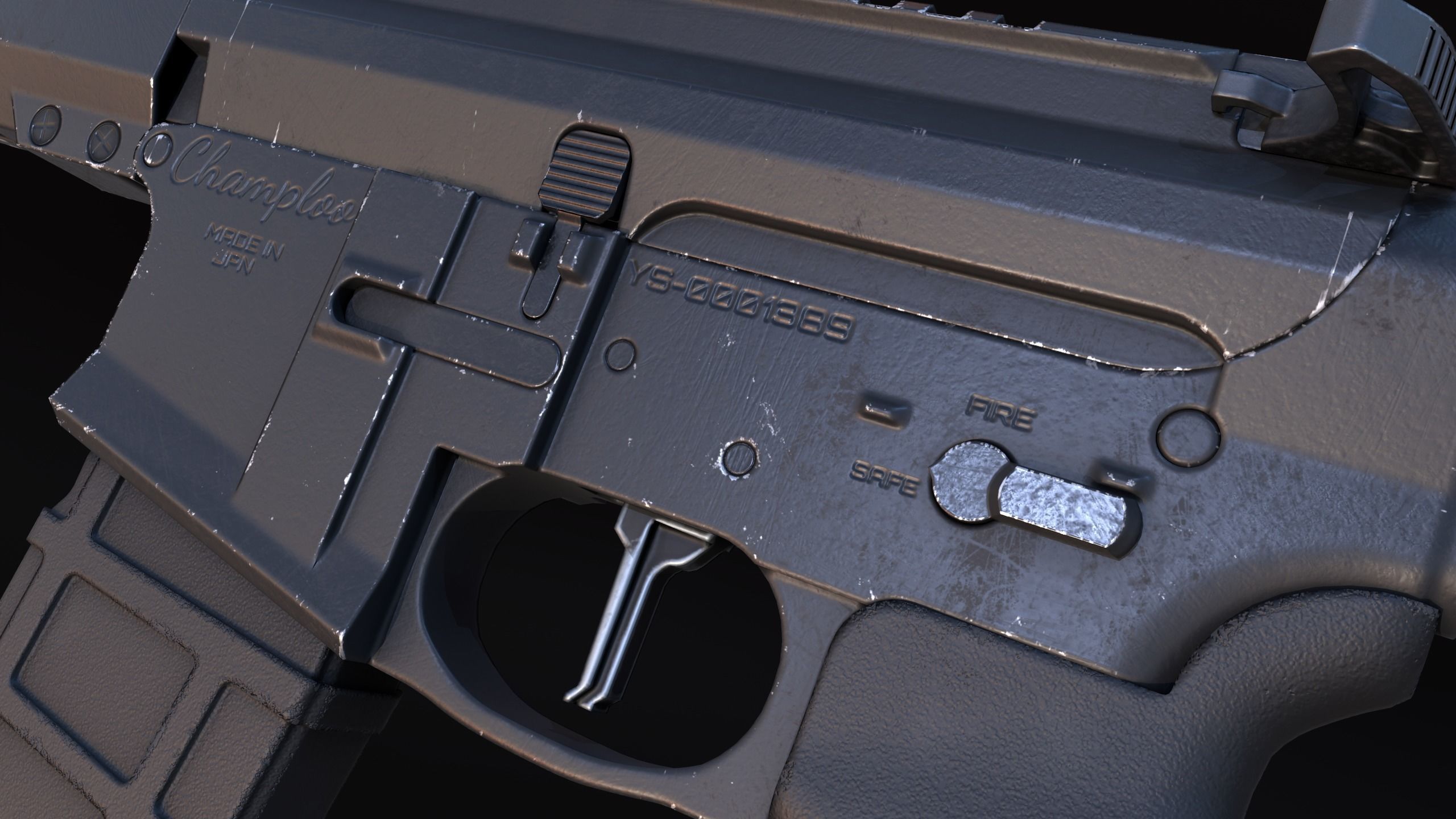 3D model Game Ready Military Rifle AR-15 Low Poly 3D VR / AR / low-poly ...