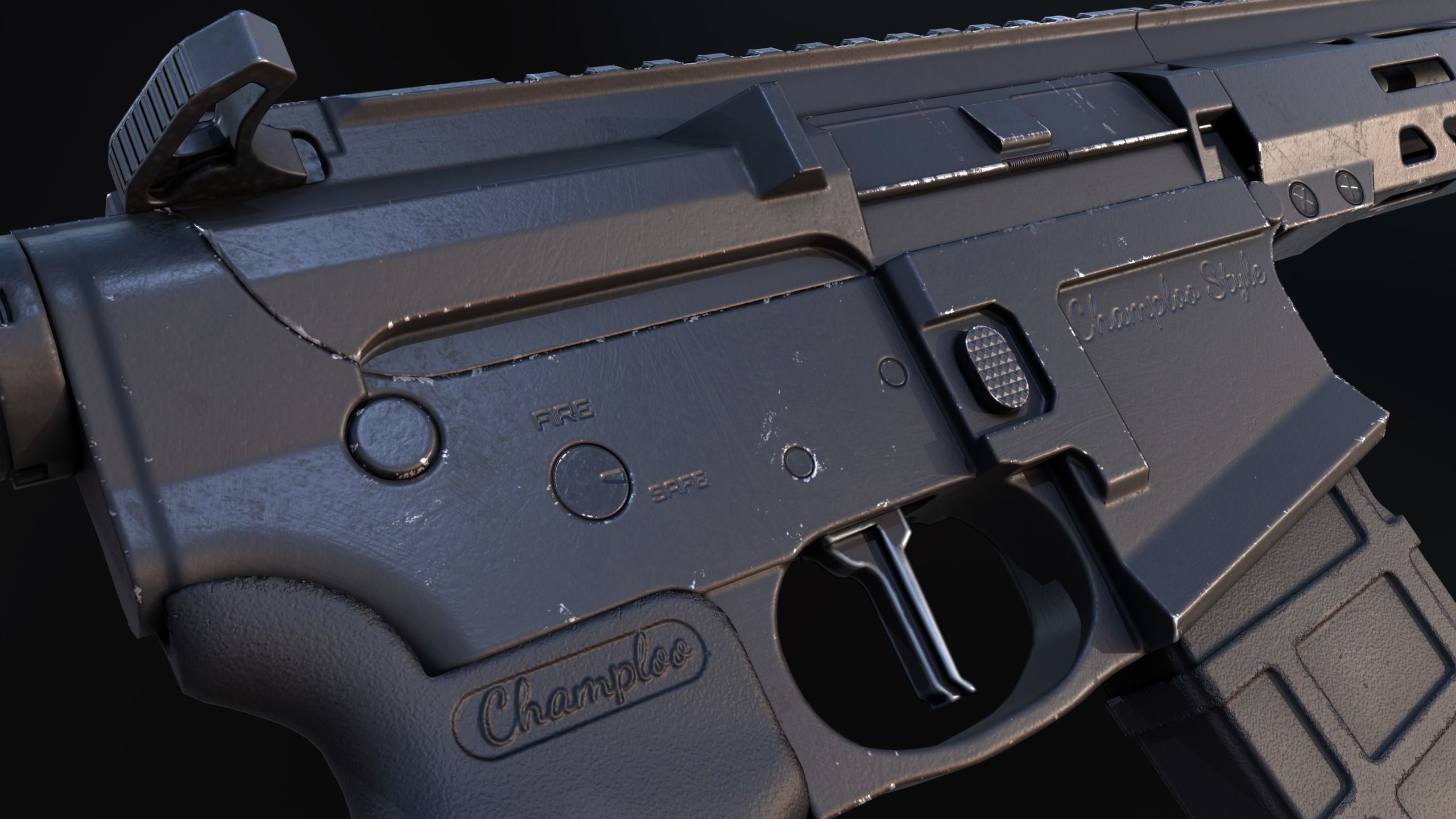 3D model Game Ready Military Rifle AR-15 Low Poly 3D VR / AR / low-poly ...