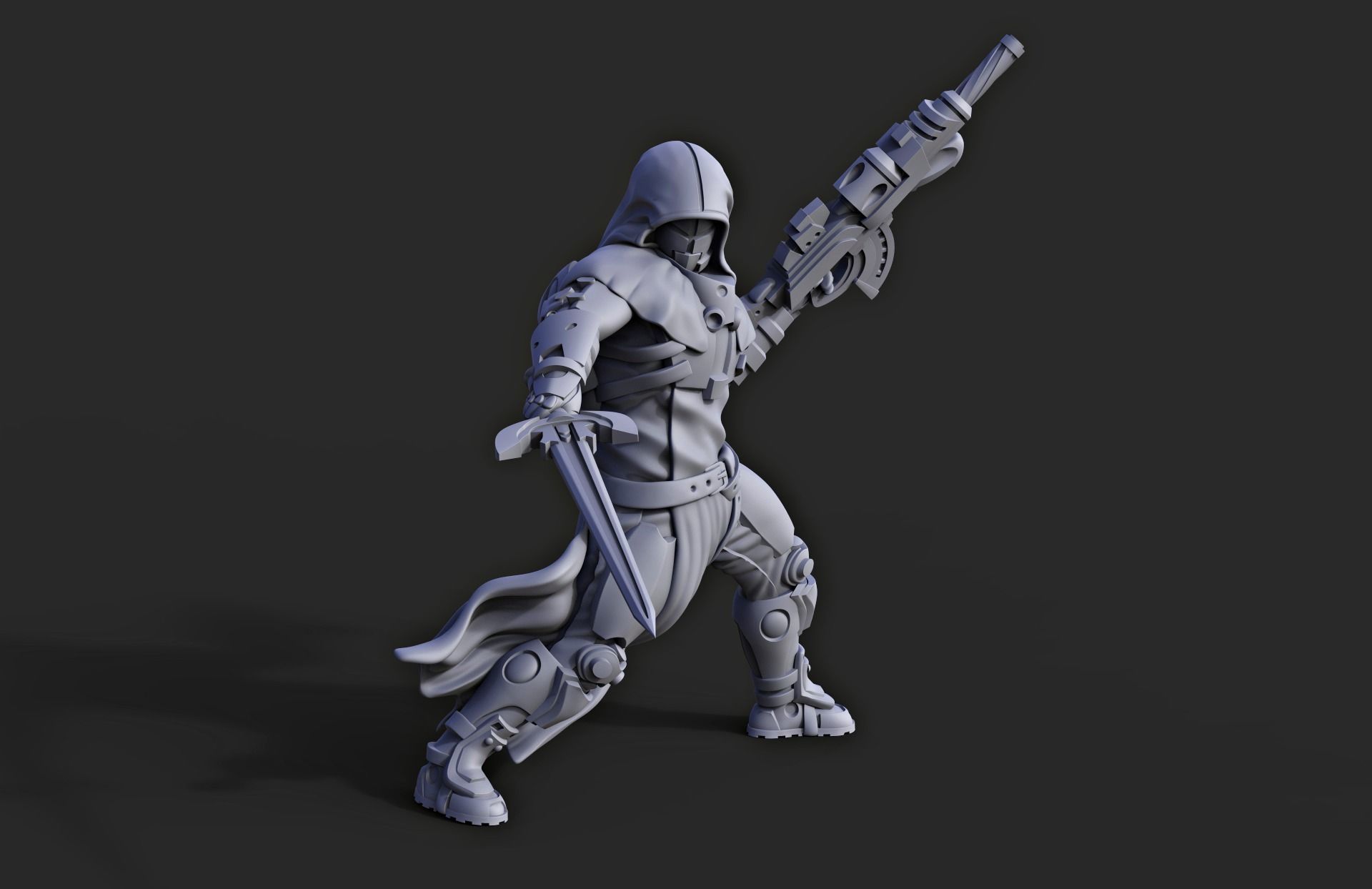 Sword and Rifle Soldier Miniature - 3D print 3D model 3D printable ...
