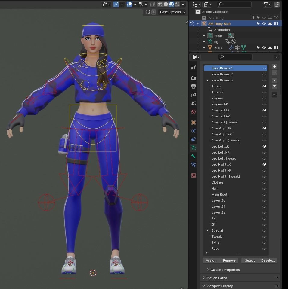 Ruby Blue v2 - Fortnite free VR / AR / low-poly 3D model rigged | CGTrader