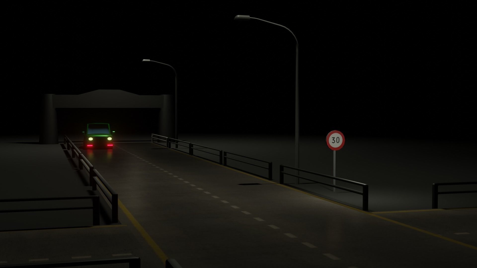 Road night free VR / AR / low-poly 3D model | CGTrader