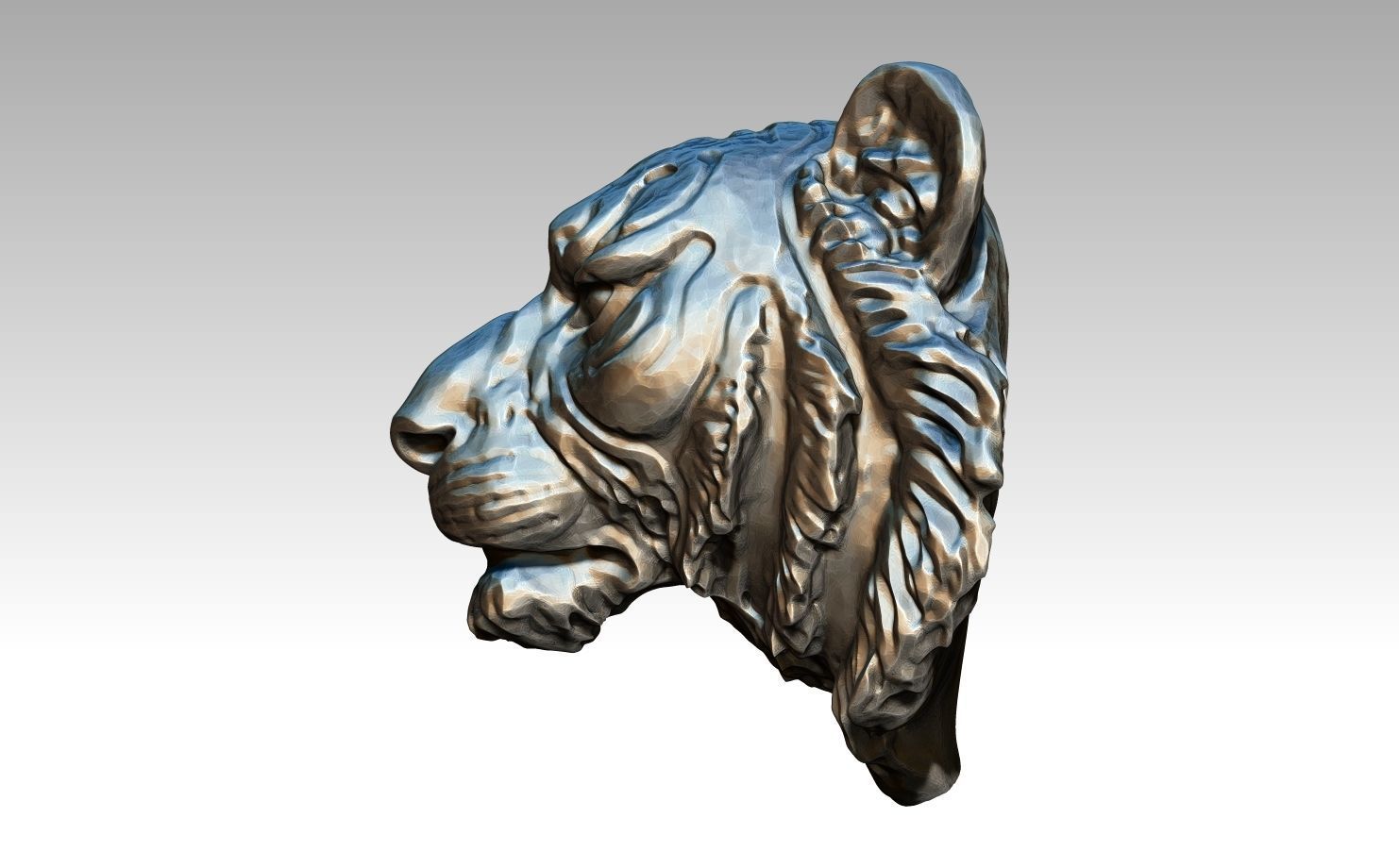 High detailed Tiger head 3D model 3D printable | CGTrader