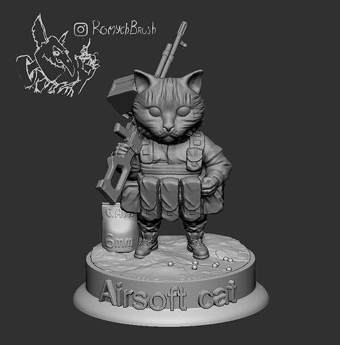 Airsoft cat 3D model 3D printable | CGTrader