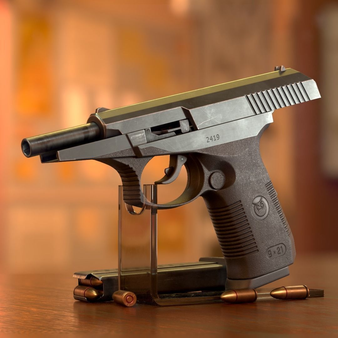 3D model SR-1 Vector Gyurza Pistol Game-Ready PBR Low-Poly VR / AR ...