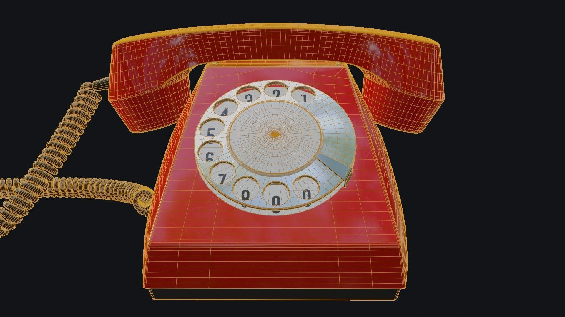 Old retro red russian soviet style analog VEF TA-68 telephone 3D model ...