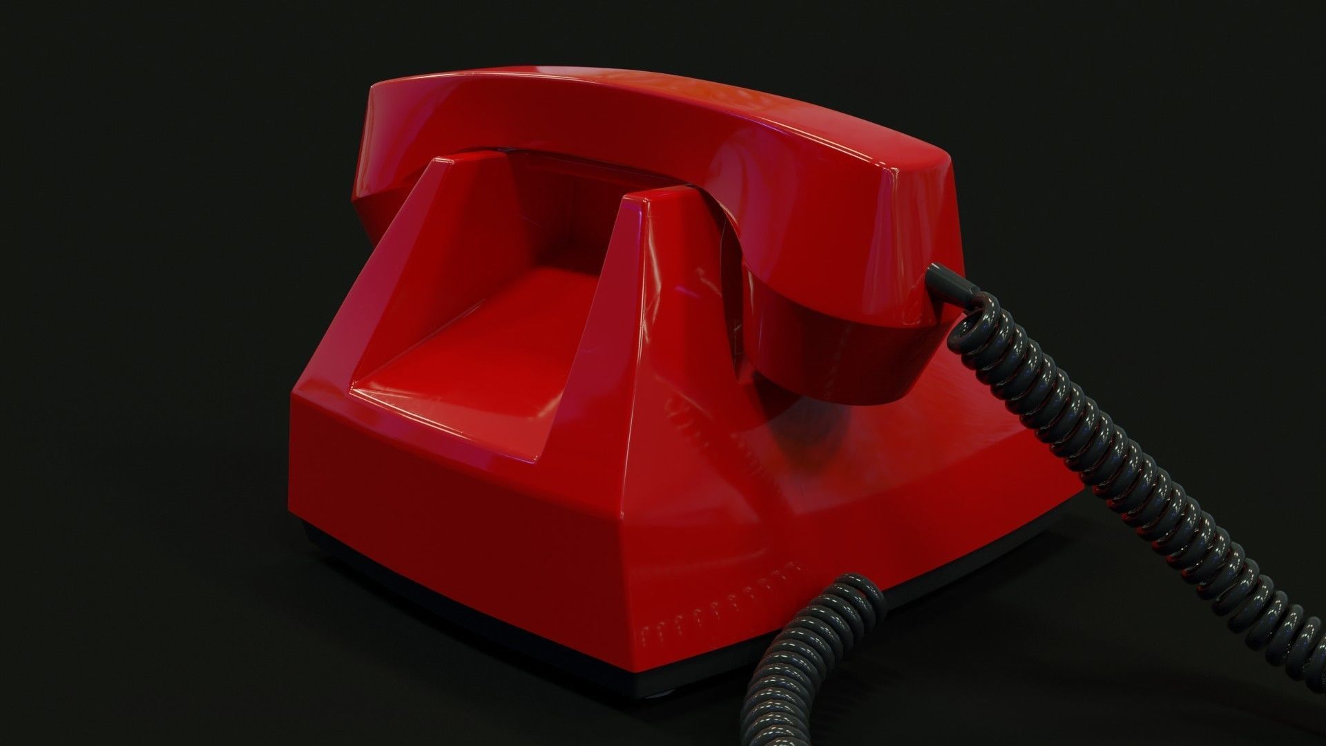 Old retro red russian soviet style analog VEF TA-68 telephone 3D model ...