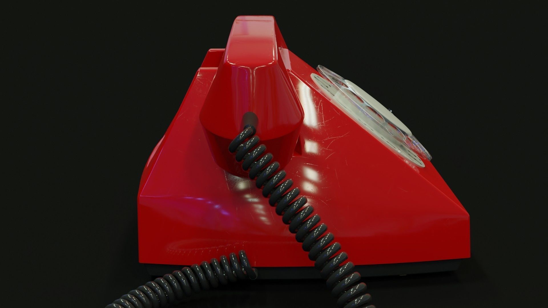 Old retro red russian soviet style analog VEF TA-68 telephone 3D model ...