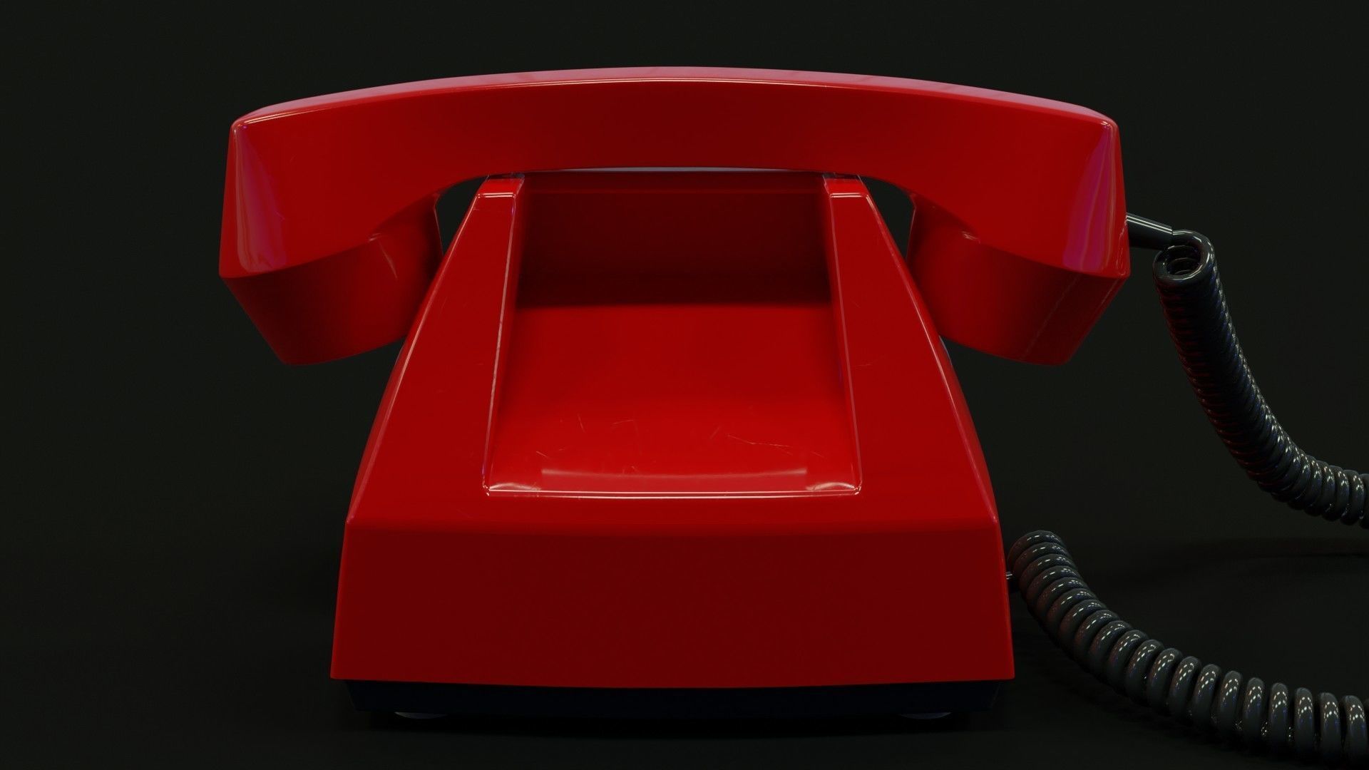 Old retro red russian soviet style analog VEF TA-68 telephone 3D model ...