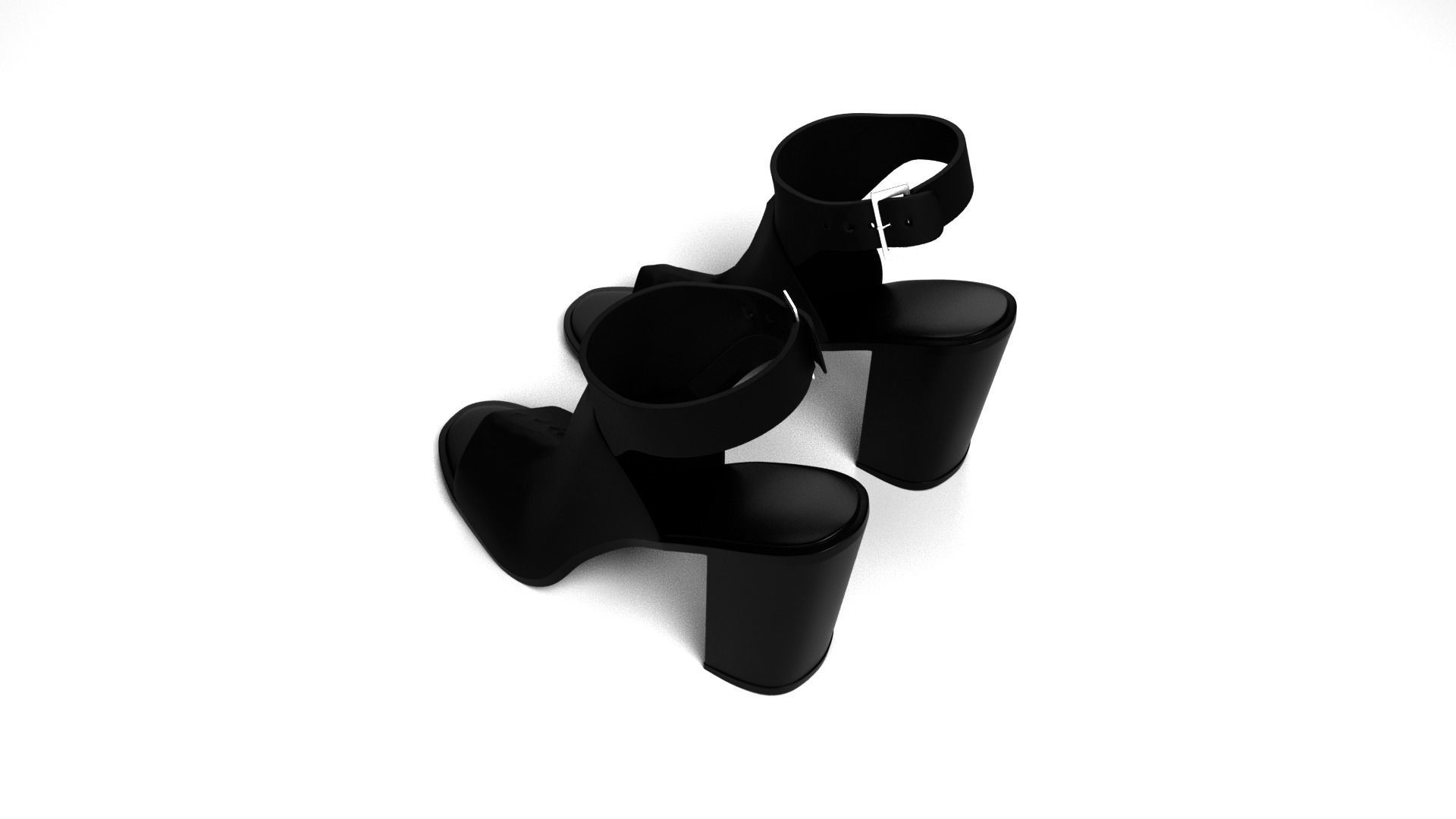 Peep Toe Heel Women 3D model | CGTrader