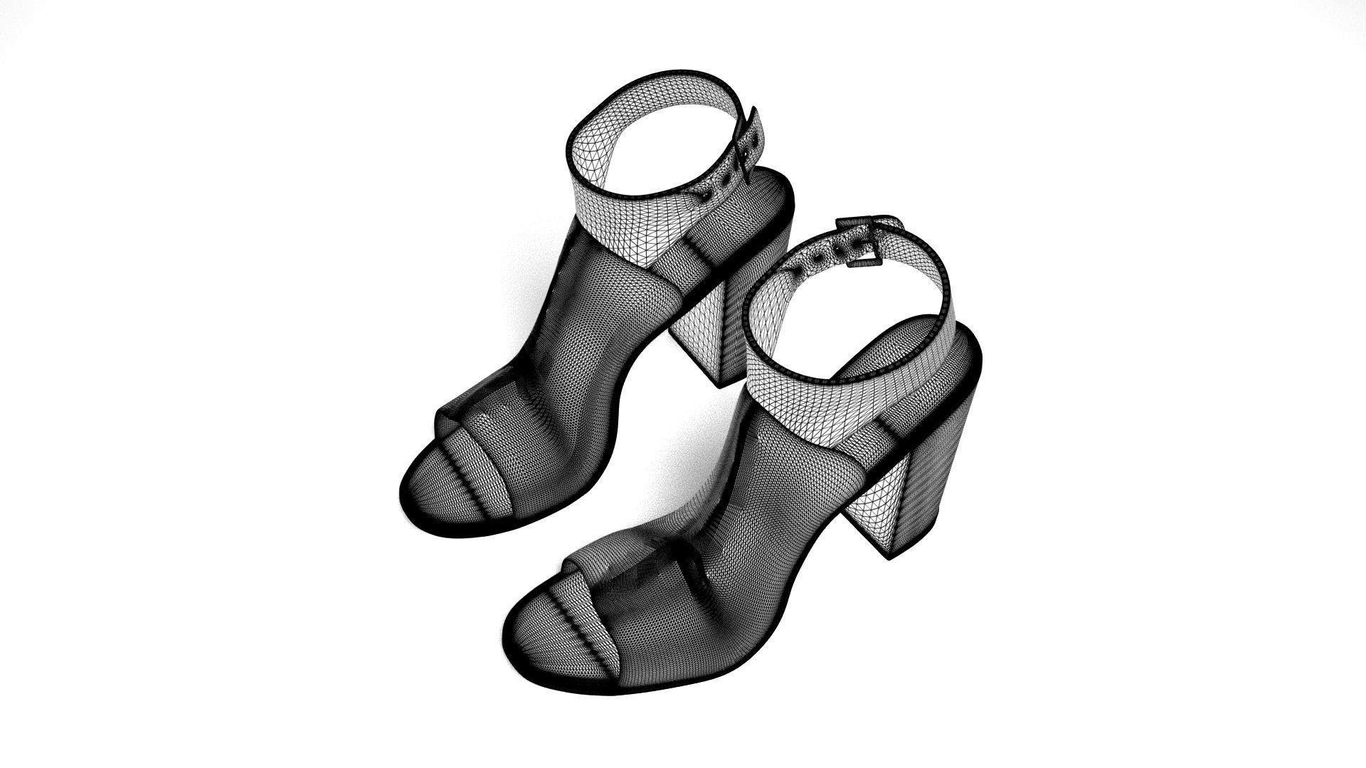 Peep Toe Heel Women 3D model | CGTrader
