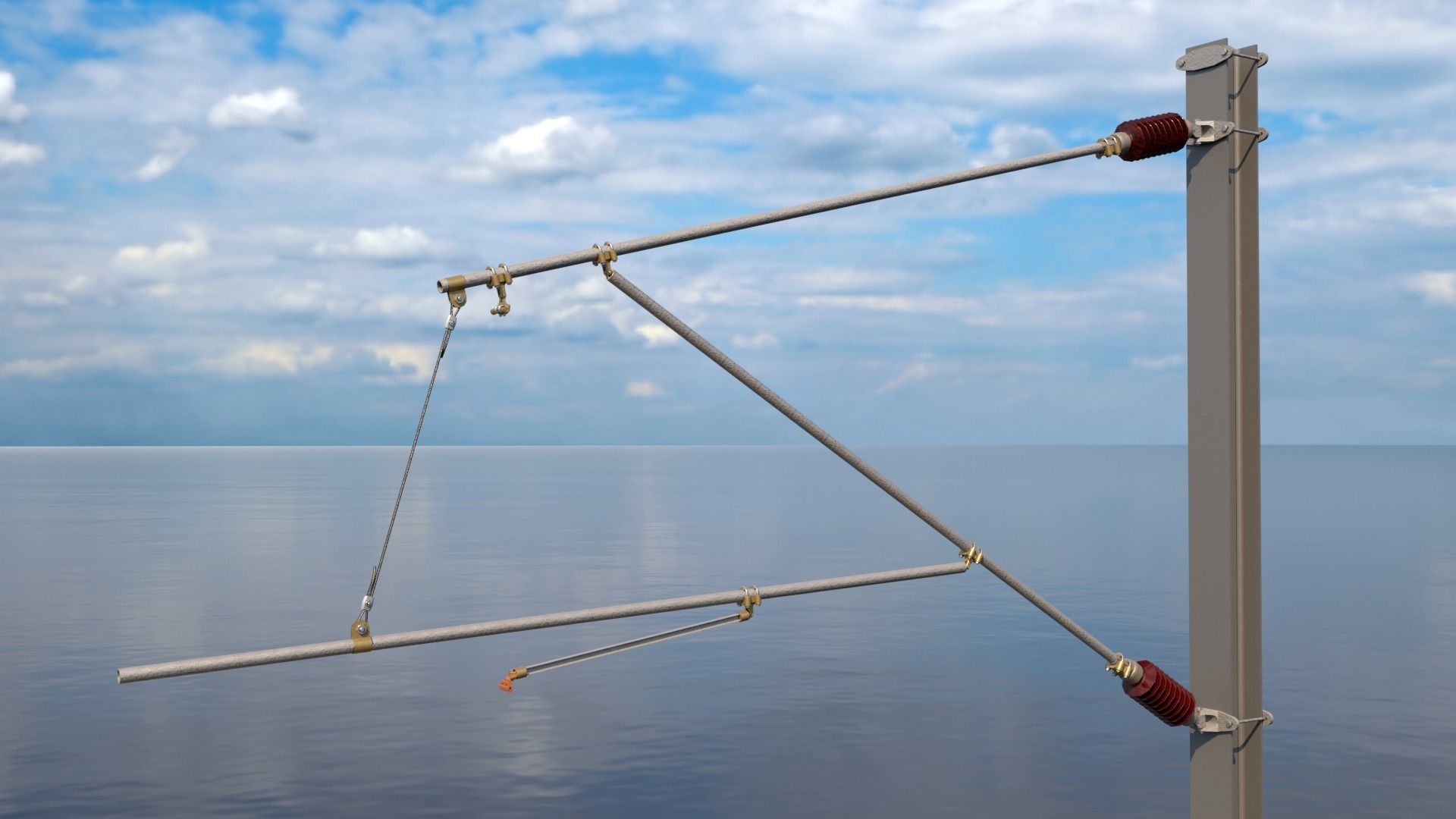 Railroad Catenary Poles Push Pull 2 Sets 3D model | CGTrader