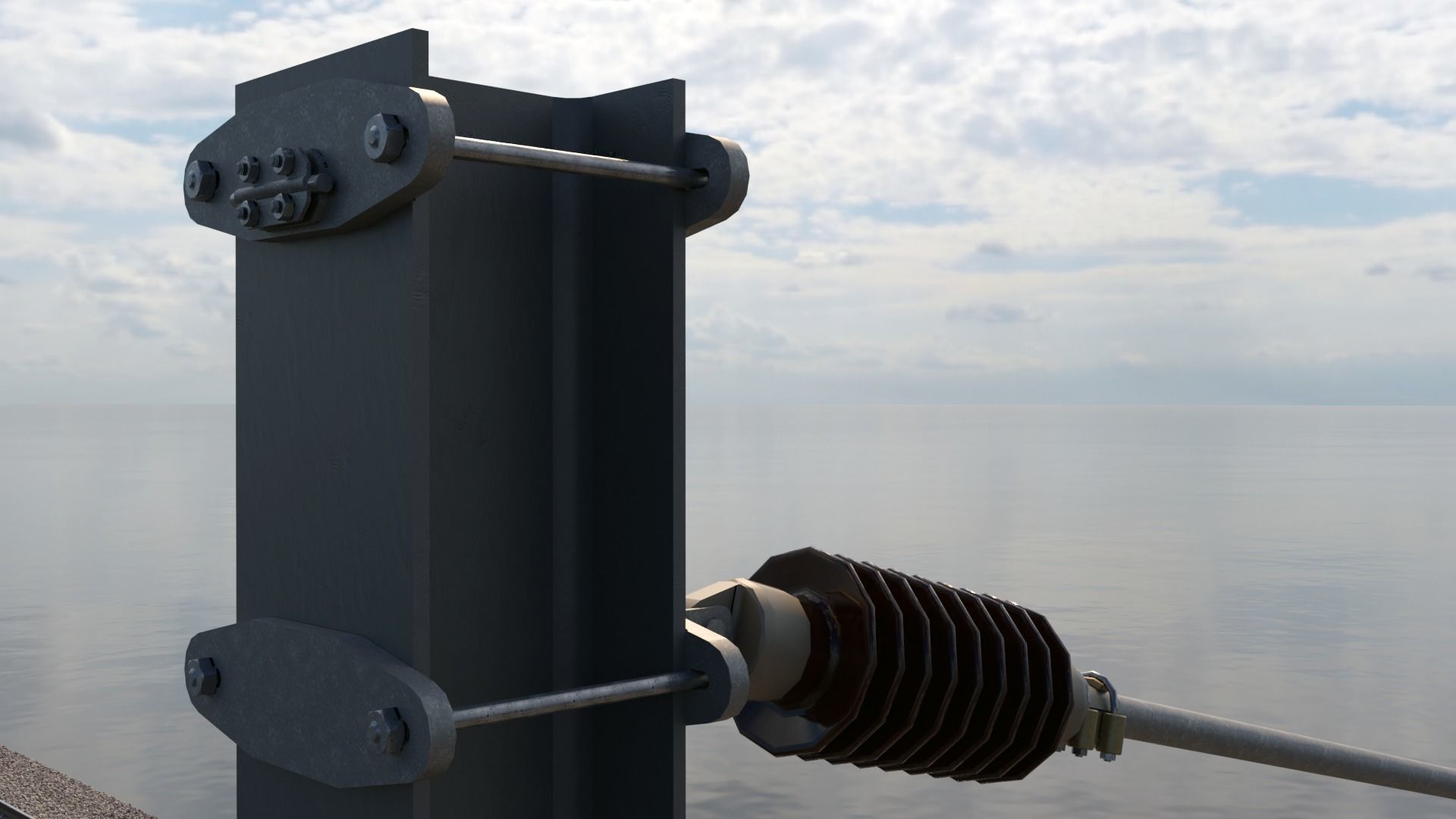 Railroad Catenary Poles Push Pull 2 Sets 3D model | CGTrader