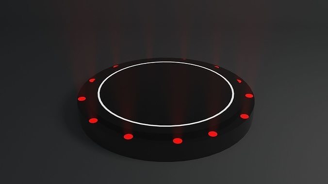 Product stand with red spot lights and led white strip 3D model | CGTrader