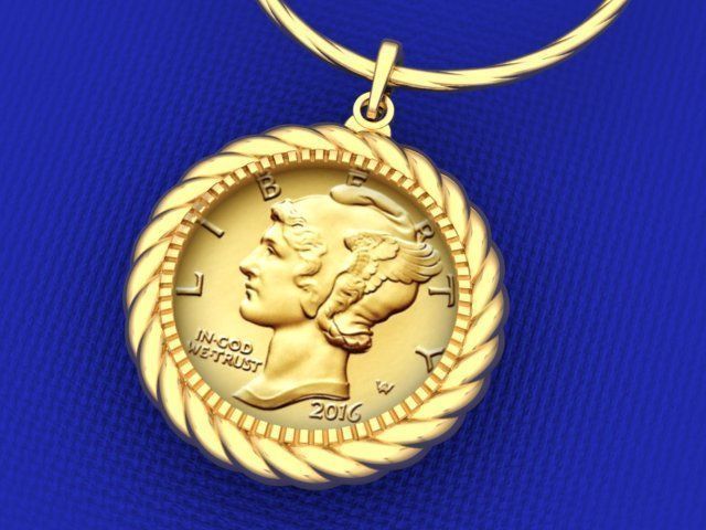 Coin Frame for Dime 3D model 3D printable | CGTrader