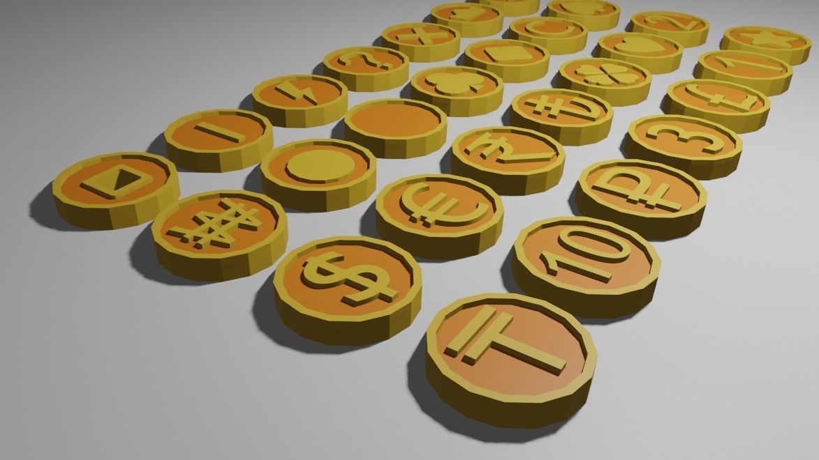 Low poly Coin Pack free VR / AR / low-poly 3D model | CGTrader