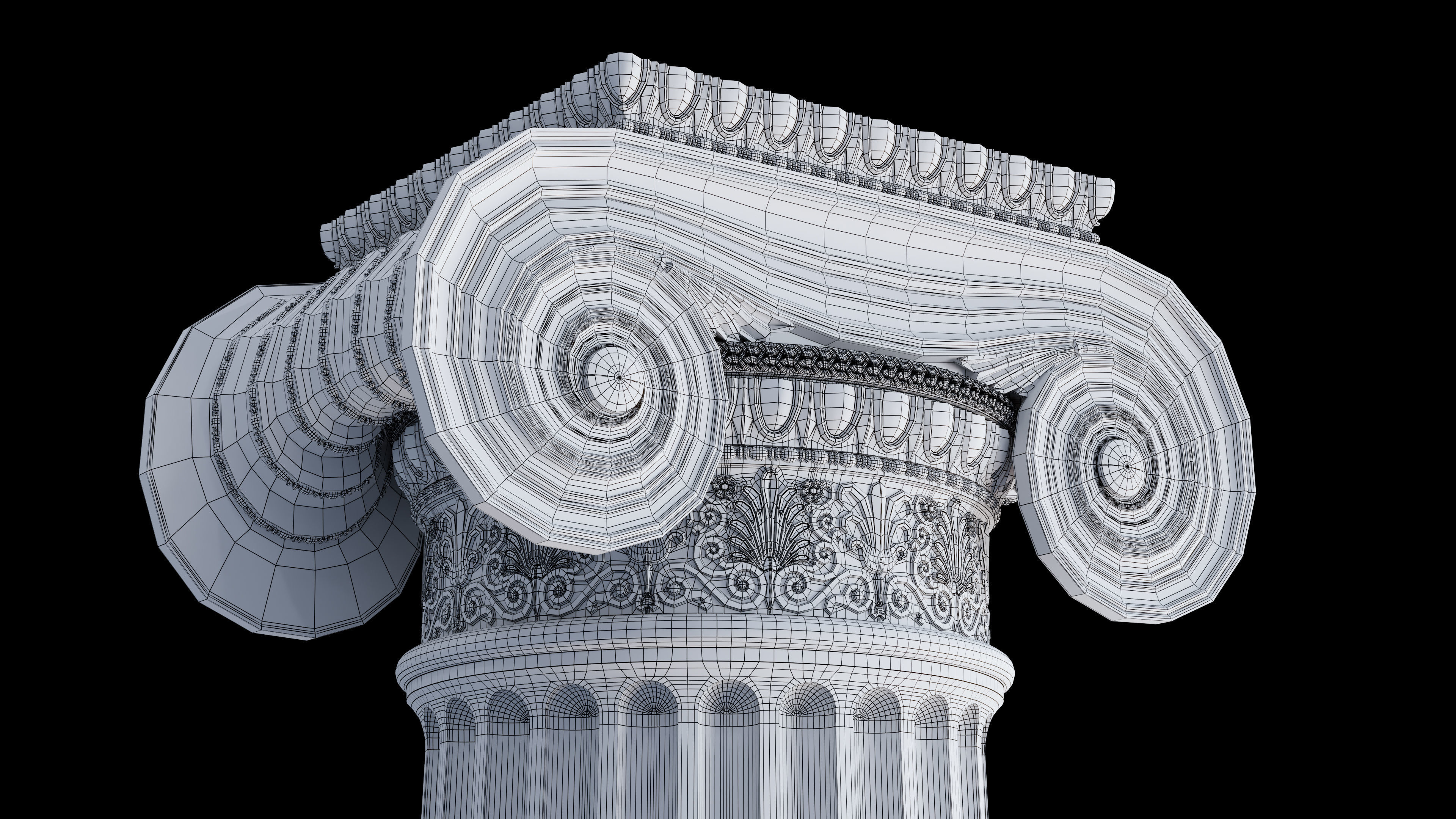 Corinth and ionic round and rectangular columns 3D model | CGTrader