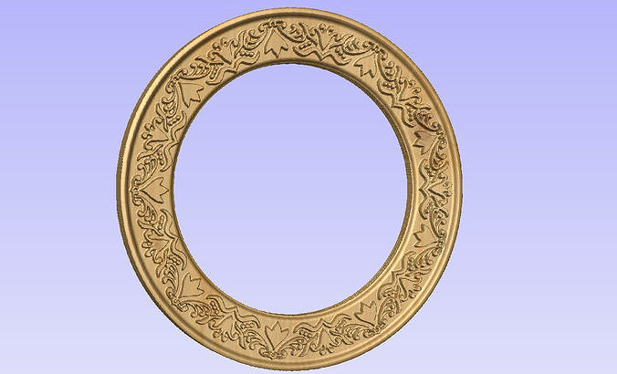 Round frame with flower ornament for pictures or mirror cnc 3D model 3D ...