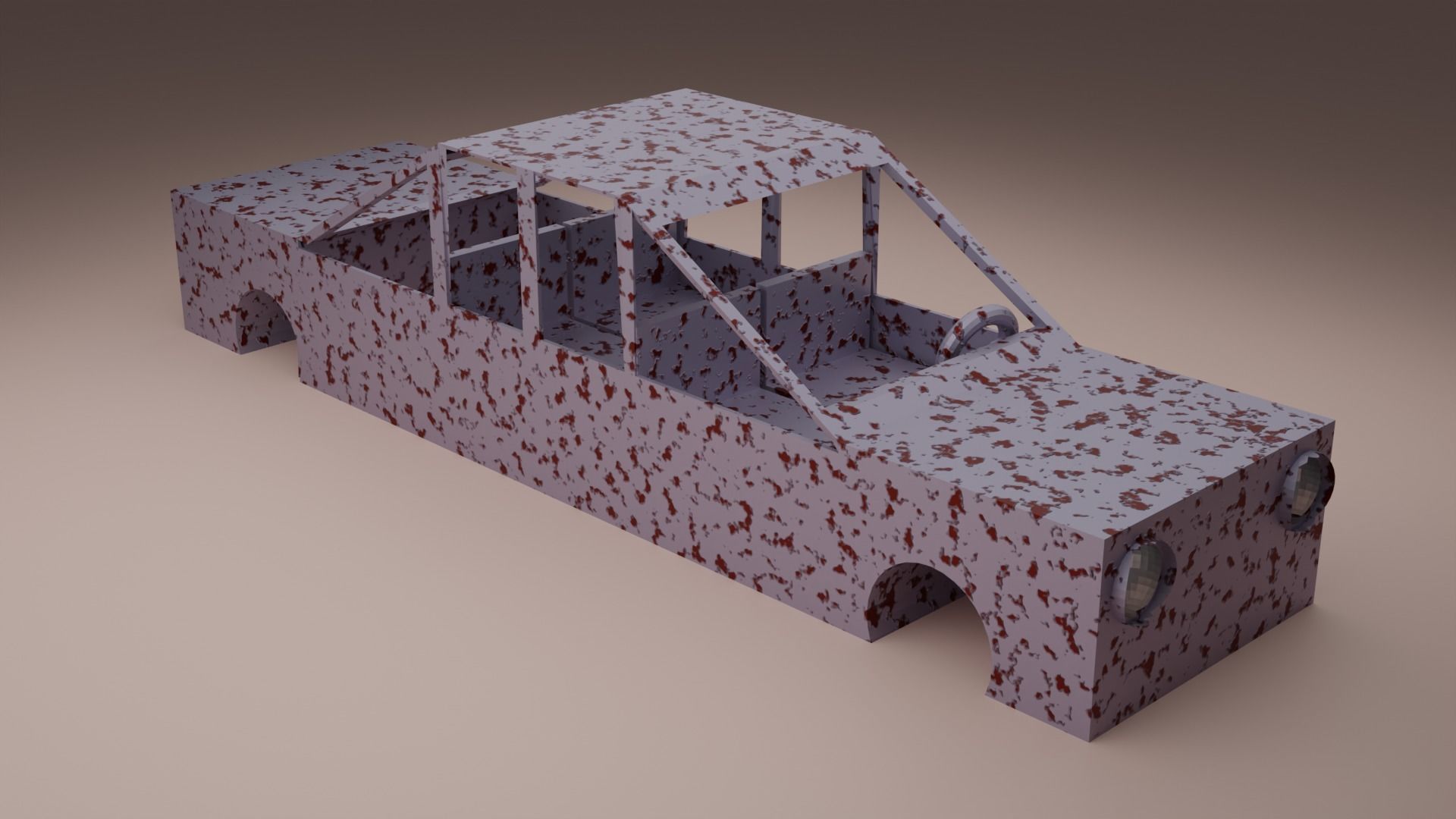 Car Wreckage Rusted Body Colour Faded 3D model | CGTrader