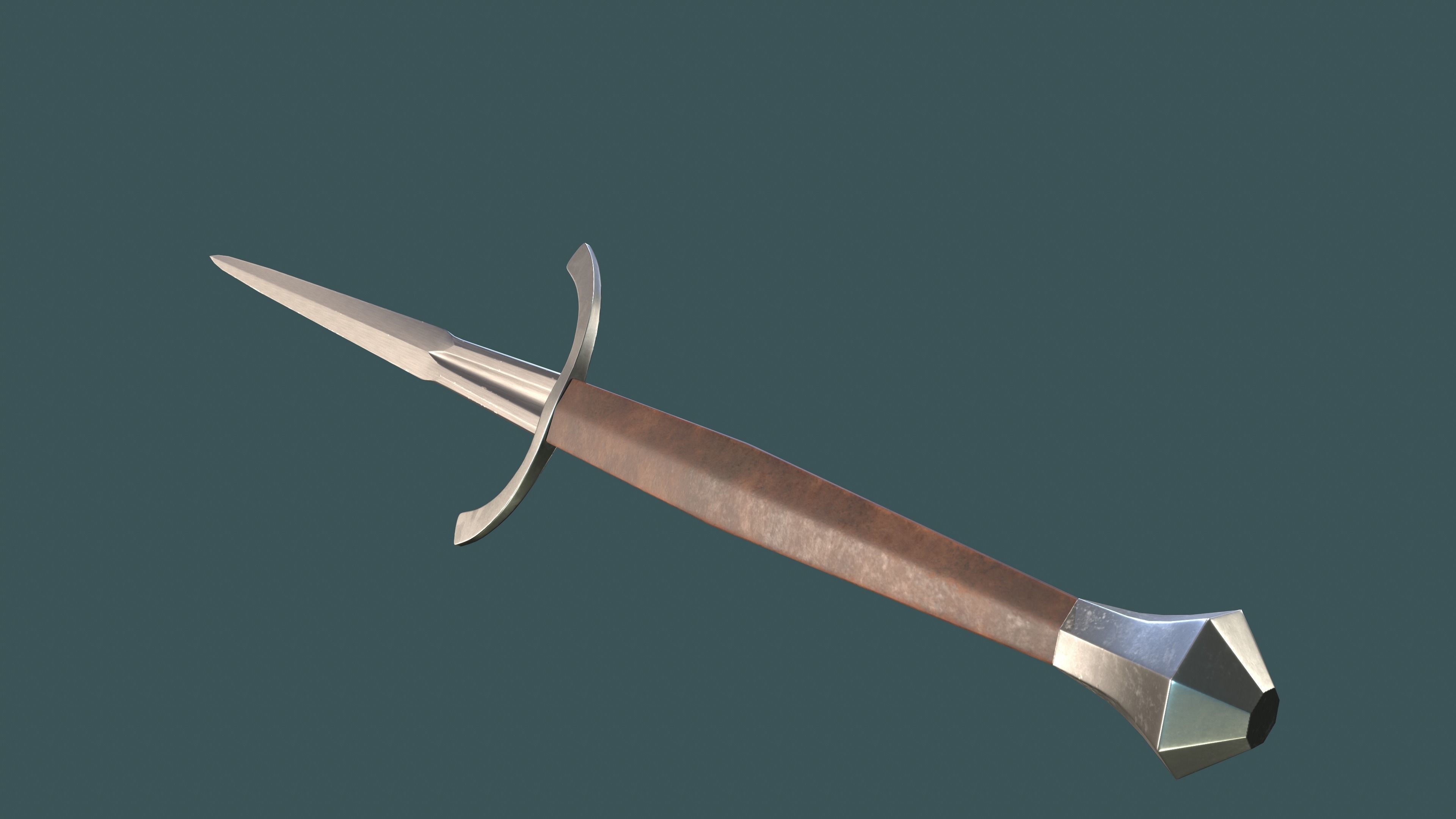 3D model Albion Dane Medieval Sword PBR game ready VR / AR / low-poly ...