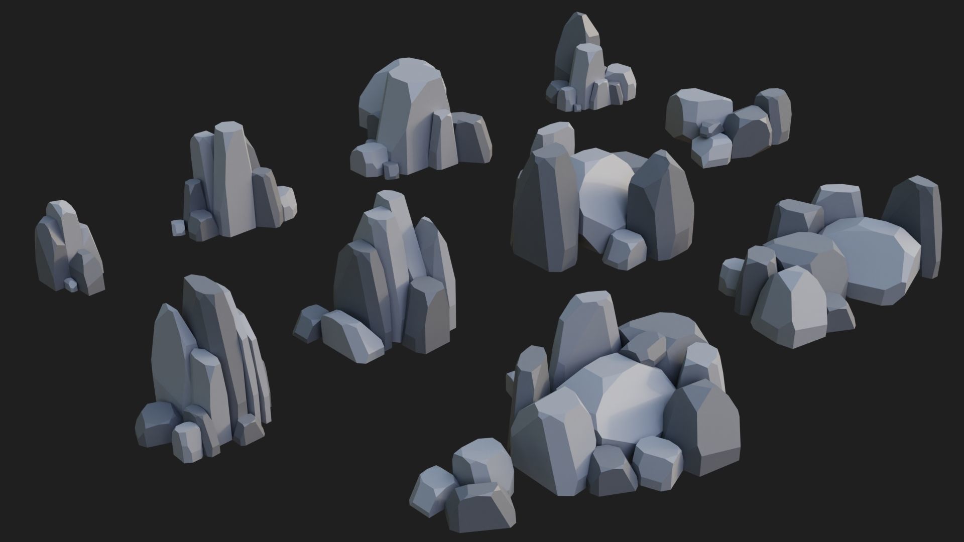 3D model Low Poly Rocks and Stones Big Pack VR / AR / low-poly | CGTrader