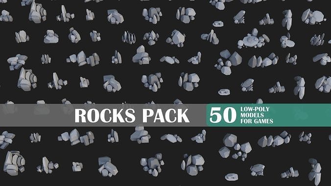 3D model Low Poly Rocks and Stones Big Pack VR / AR / low-poly | CGTrader