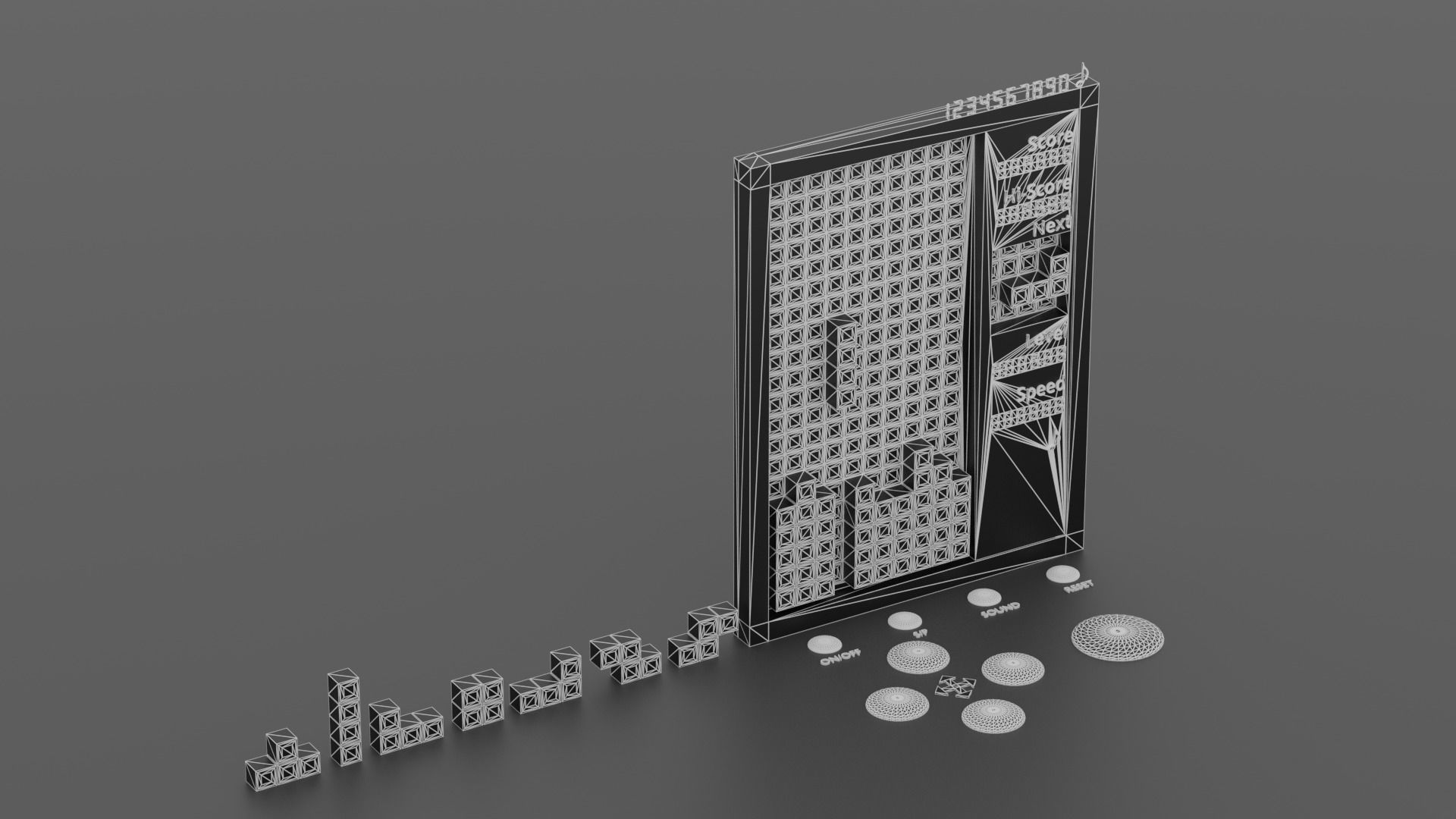 3D model Cartoon Classic Tetris Bricks Scene VR / AR / low-poly | CGTrader