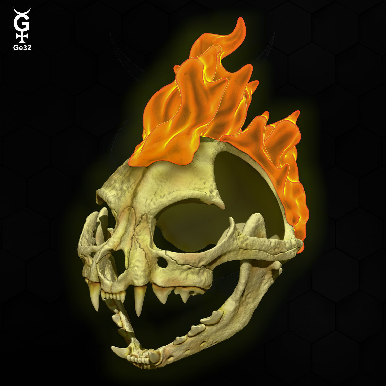 CLASSIC GHOST RIDER CAT - HELMET 3D model 3D printable | CGTrader