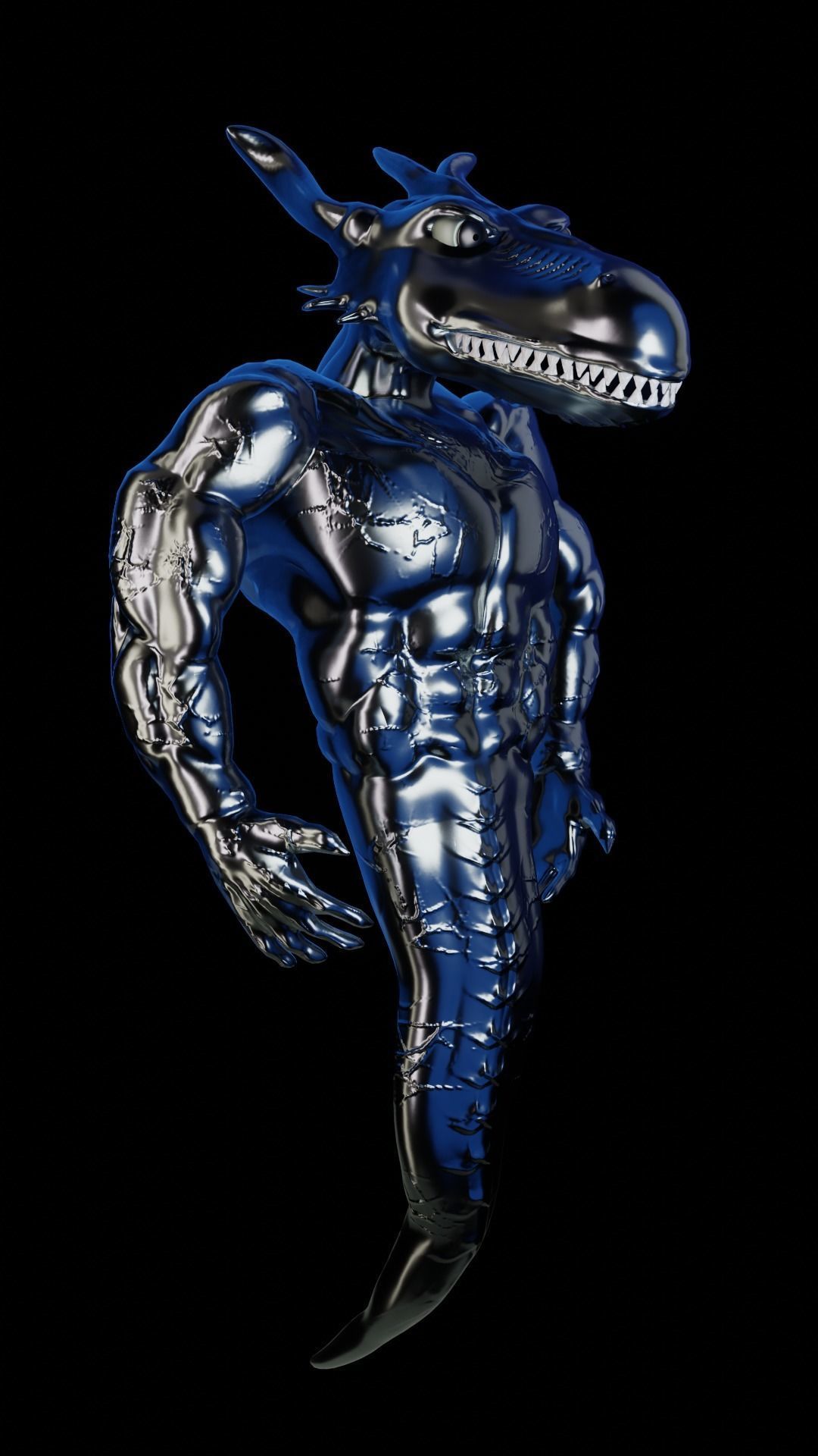 3D model 3D The Dragon of the evil Demon from blue hell VR / AR / low ...