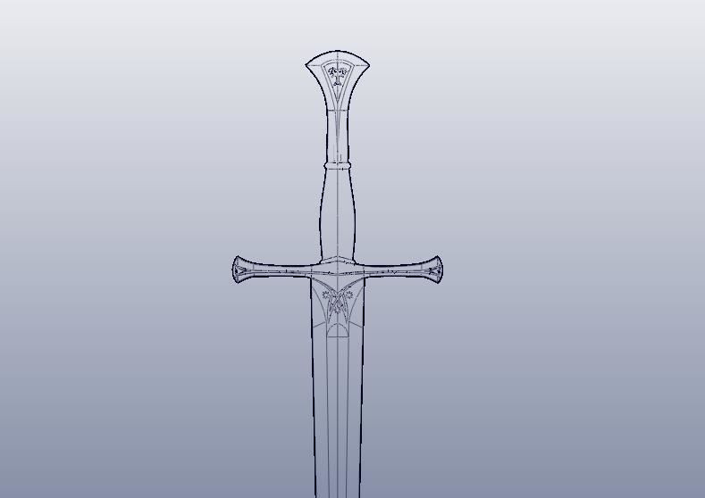 Isildur Sword 3D model 3D printable | CGTrader