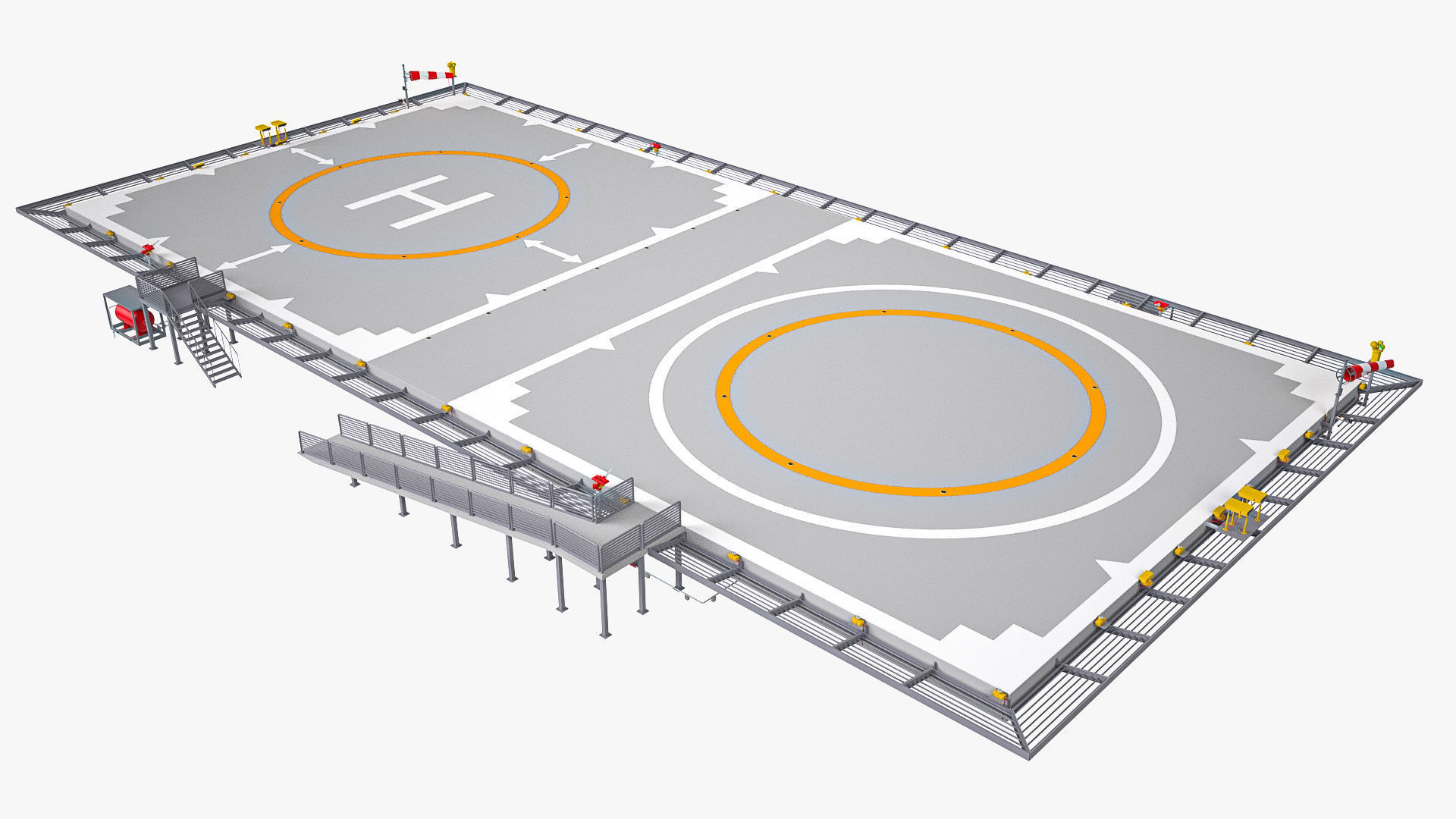 Dual Heliport 3D model | CGTrader