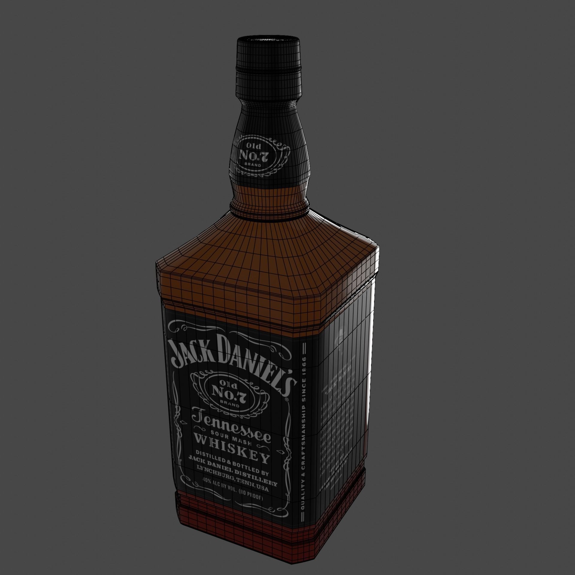 Wisky jack daniels whiskey bottle free 3D model | CGTrader