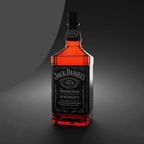 Wisky jack daniels whiskey bottle free 3D model | CGTrader