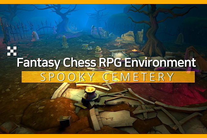 3D model Fantasy Chess RPG Environment - Spooky Cemetery VR / AR / low ...