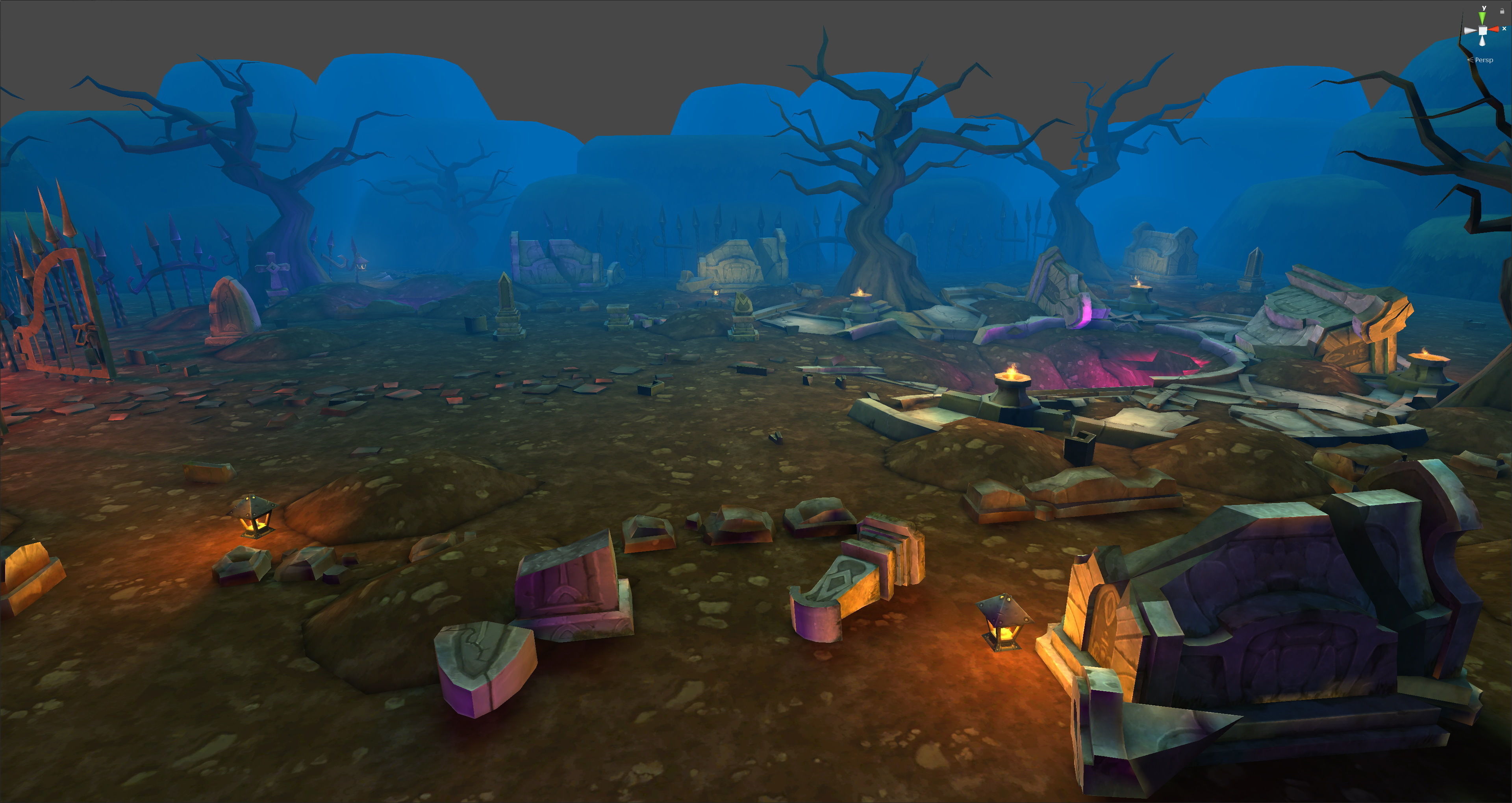 3D model Fantasy Chess RPG Environment - Spooky Cemetery VR / AR / low ...