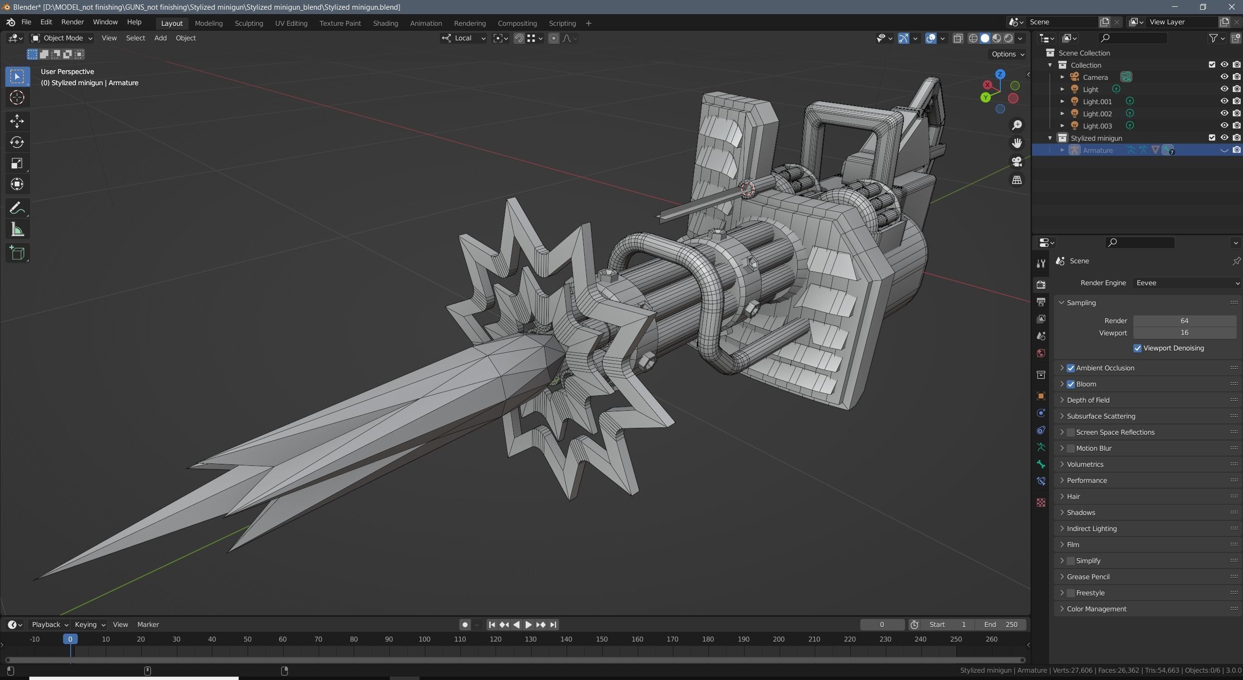 3D model Stylized minigun VR / AR / low-poly | CGTrader