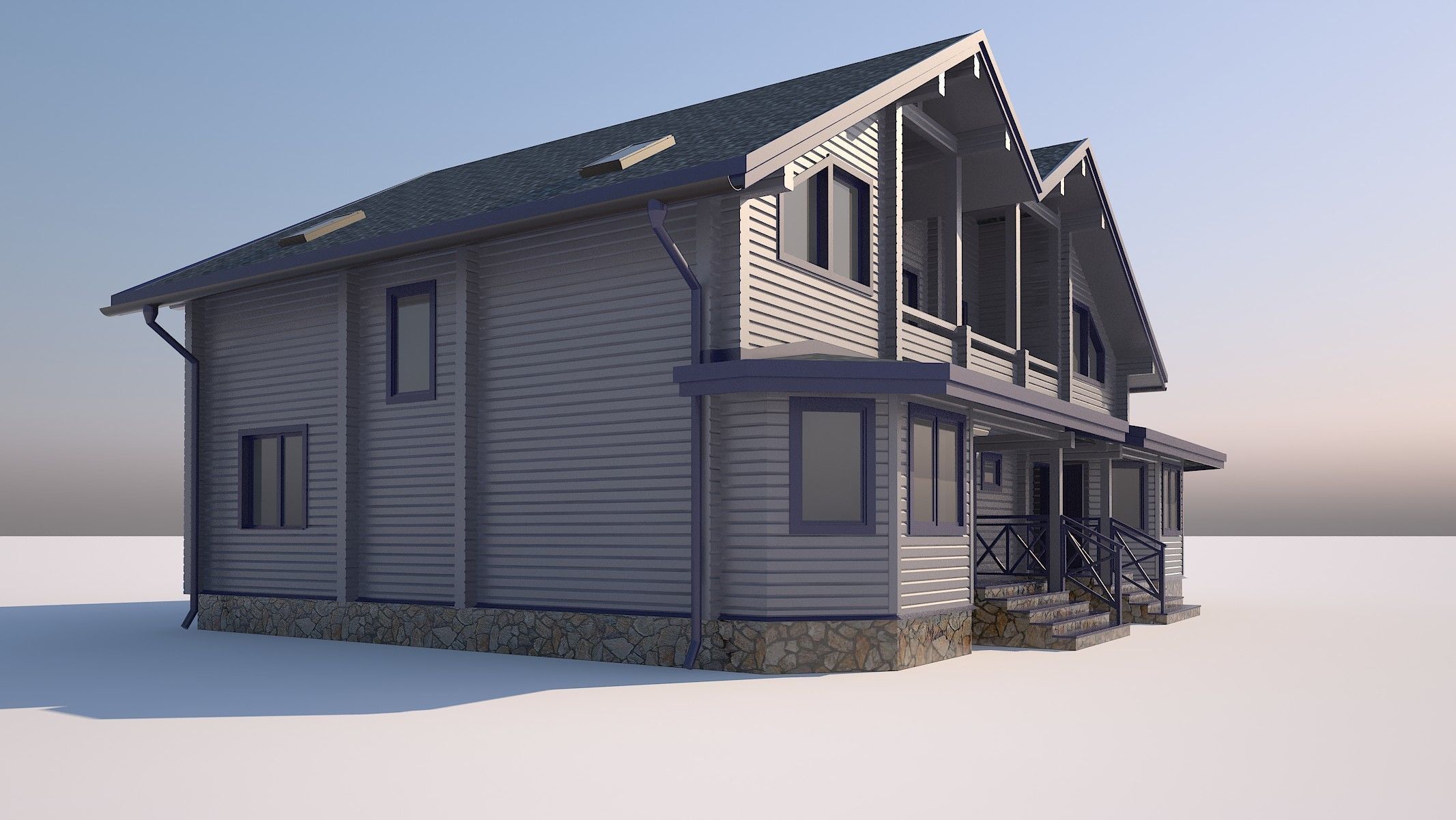 contemporary timber house 3D model | CGTrader