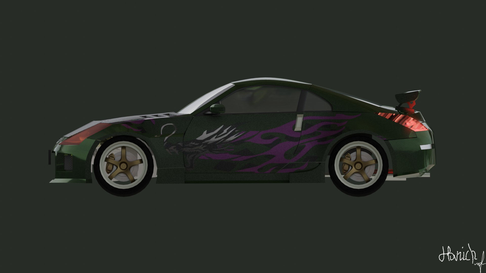 Nissan 350z Rachel 3D model rigged | CGTrader