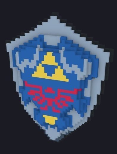 3D model Legend of Zelda Pixel Hylian Shield 3D model VR / AR / low ...