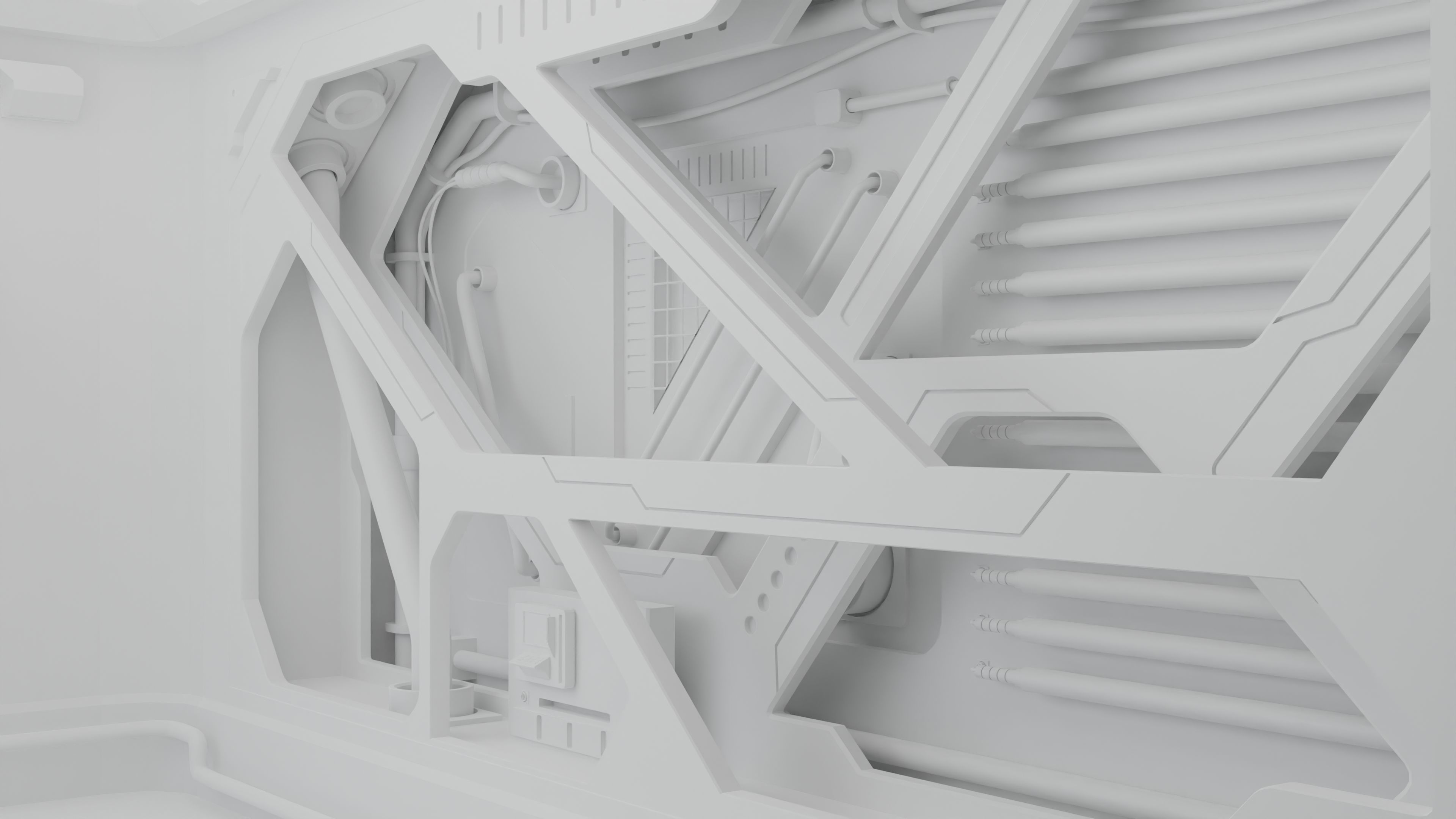 Interior sci-fi laboratory control room 3D model | CGTrader