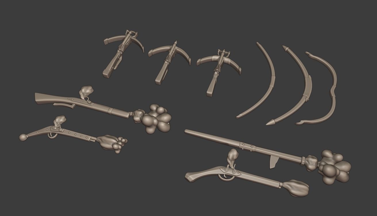European Medieval Renaissance Weapons Missiles Weapons 3D model 3D ...
