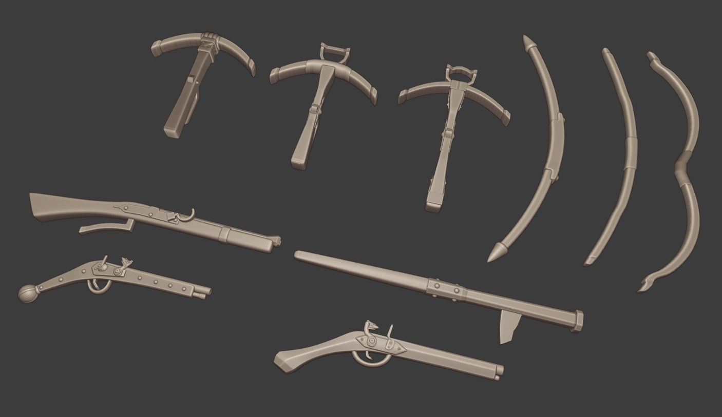 100Plus European Renaissance Weapons Complete 3D model 3D printable ...