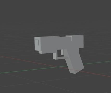 Voxel Style Pistol Low Poly Game Ready Minecraft Texturepack free VR ...