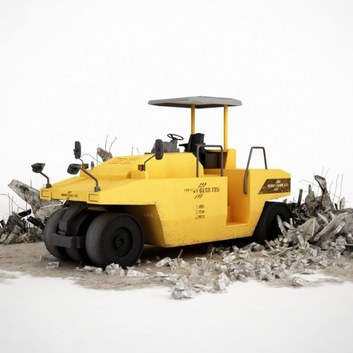 Parked Steamroller 3D model | CGTrader