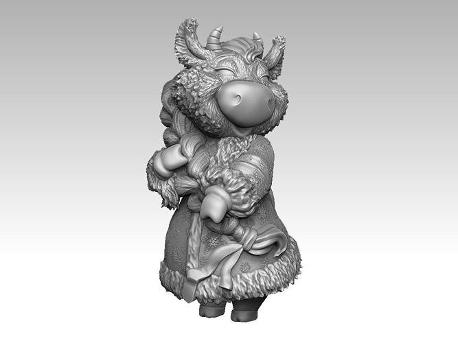 snow maiden cow 3D model 3D printable | CGTrader